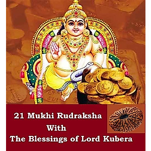 Astrodivine 21 Mukhi Rudraksha Original Certified Pendant Sterling Silver Real Nepal Bead Genuine Rudraksh Fruit 21 मुखी रुद्राक्ष पेंडल