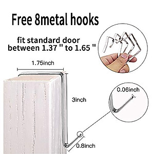 TidyMaster 2 Pack Extra Large Hanging Over Door Shoe Organizers, 12 Mesh Pockets + 6 Large Mesh Storage Various Compartments with 8+8 Hooks Shoes Holder for Closet Bedroom, White (59 x 21.6 inch)…