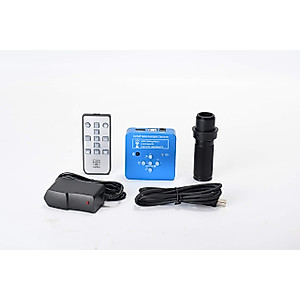 HAYEAR 34MP 2K 1080P 60FPS Full HD HDMI USB Electronic Digital Video Soldering Microscope Camera Magnifier +150X Zoom C-Mount Lens + Adjustable Illumination for Cell Phone PCB Repairing Portable