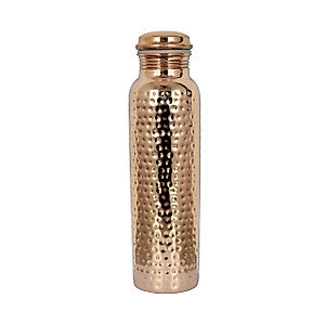 Zap Impex Pure Copper Hammered Water Bottle Joint Free Leak Proof (900 ml)