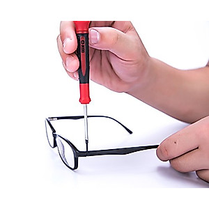 EFFICERE 9-Piece Precision Screwdriver Set | Phillips #0, 00, 000 | Flat 1.5mm, 2.0mm, 2.5mm | Torx T5, T6, T7 | Durable Chrome Vanadium Steel Shaft, Magnetic Tip, Ergonomic Grip, and Swivel End Cap