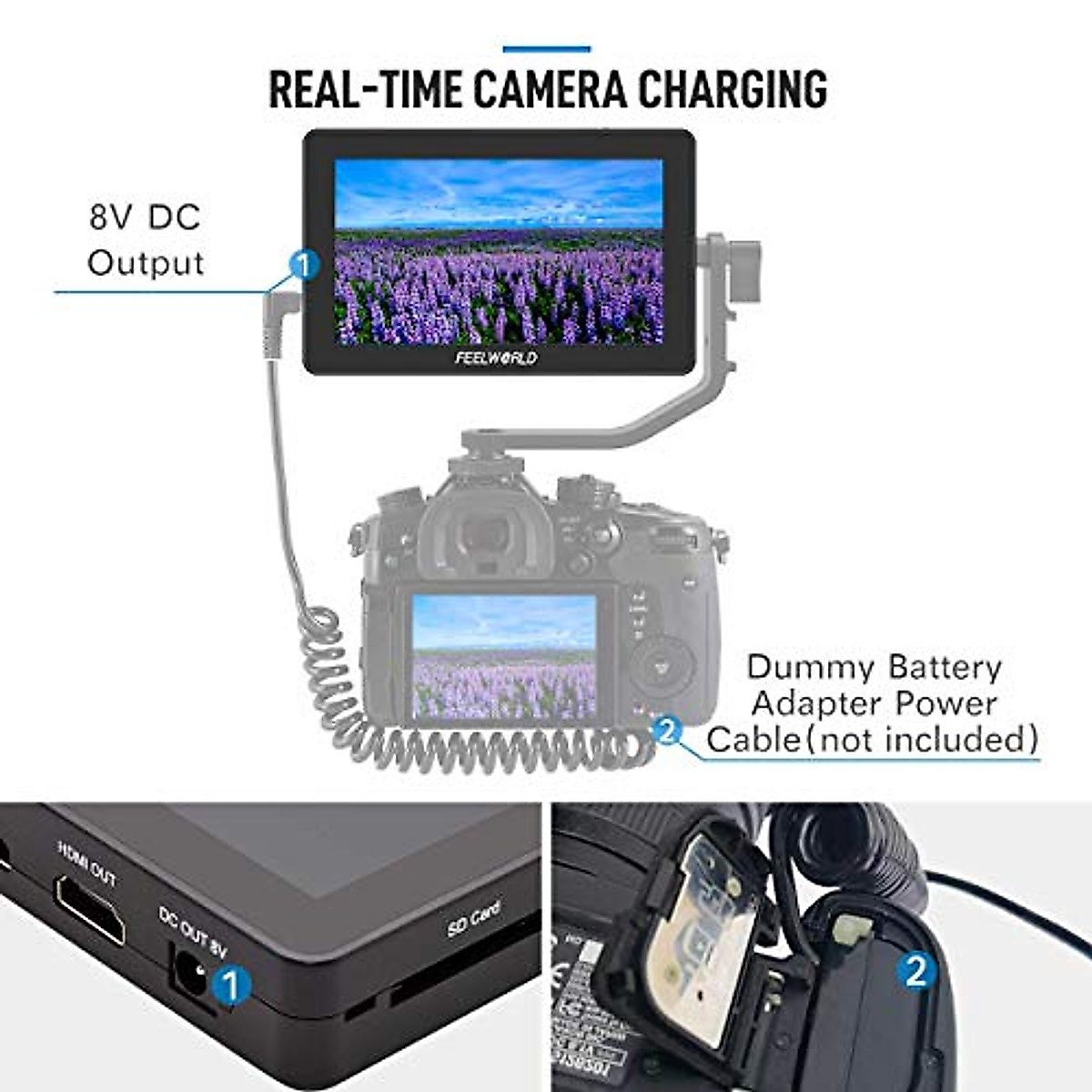 FEELWORLD F6 Plus 5.5 Inch Touch Screen DSLR Camera Field Monitor with 3D Lut Small Full HD 1920x1080 IPS Screen Suppor 4K HDMI Include Tilt Arm +Battery + Charger…