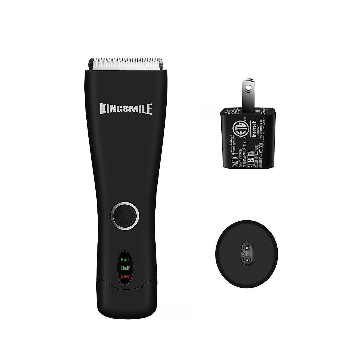 Kingsmile Body Hair Trimmer, Wireless Home Haircutting Kit, Men's Shaving & Grooming Sets with Charger,Haircutting Tools, Electric Razor for Trimming Women, Children Guide Combs, Black