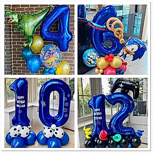 Navy Blue Number 2 Balloons,40 Inch Dark Blue 2 Birthday Balloon Large Foil Mylar Number Digital Balloons for Birthday Party Graduation Baby Shower Anniversary Decorations
