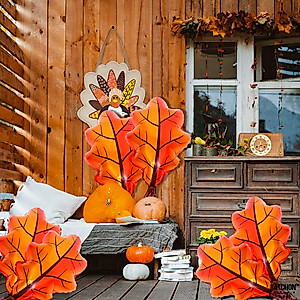 KatchOn, Scary Halloween Pumpkin Balloons - 25 Inch, Pack of 10 | Large Fall Leaf Balloons - 27 Inch, Pack of 6 | Pumpkin Foil Balloons, Fall Balloons for Thanksgiving Decorations | Halloween Balloons