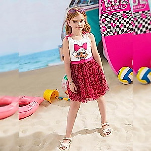 L.O.L. Surprise! Girls Leopard Dress Mesh Causal Tutu Princess Dress for Girls 3-10 Years