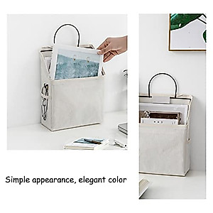 SMALIGOLA 2 Pack Wall Hanging Storage Bag, Hanging Organizer Bag with Sticky Hook, Wall Organizer for Dormitory Bathroom Bedroom Kitchen (Gray)