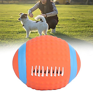 ZYLLZY Rugby Chew Toy Balls, Bite Resistant Chewing Molars Training Squeaky Toy, Pet Rugby Toys for Cats and Dogs