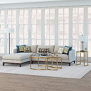 Mitera 20'' Wide Round Side Table in Brass