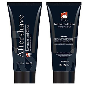 G.B.S Complete Professional Wet Shaving Kit + Lavender and Citrus Aftershave Balm Rejuvenates Dry Skin 5/8" Inch Carbon Steel Straight Razor with Wooden Handle, Synthetic Hair Shave Brush, strop, Soap