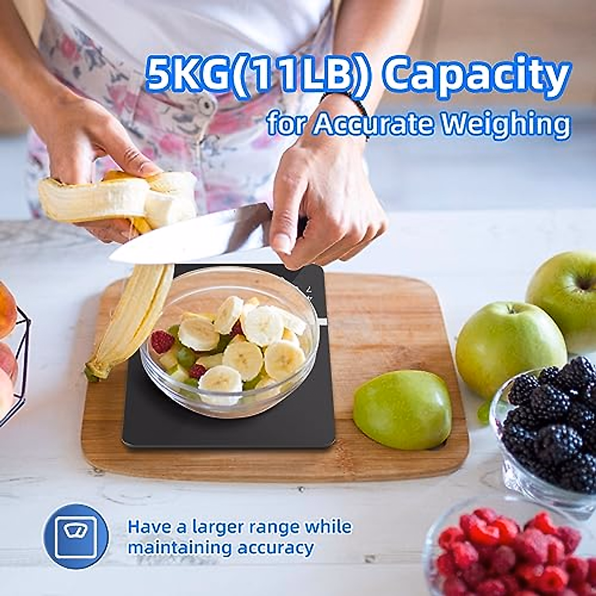 Food Scale with Nutritional Calculator Up to 999 Food & Digital Calorie Food Scale Weight Grams and Oz Smart Calorie Counter Scale for Kitchen, Diet & Weight Loss