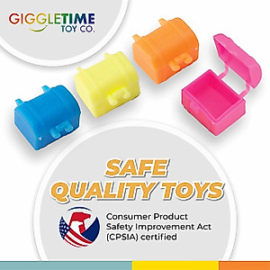 Giggle Time Schooltime Sparkles Tooth Holders for Kids at School .75 inch Box, Tooth Keep Chest Assortment, Tooth Holder For Baby Teeth, Party Favor, Piñata Stuffer, Dental Bag, Prizes - 144 Pcs