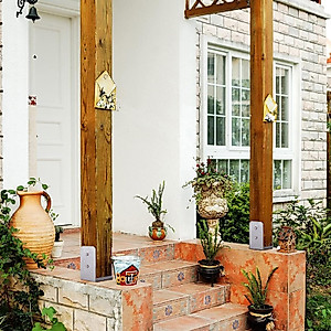 SPACEEUP 4x4 Post Base, Internal 3.5" x 3.5" Post Anchor 2pcs Adjustable Post Base Stainless Steel Concrete Post Anchor for Pavilion Deck Railing Support Decorative Anchor Plate