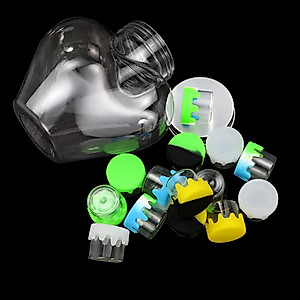 YOHOSA Glass Wax Container Concentrate Jar with Silicone Lids silicone containers for wax 6ml 15pcs （Color mixing）