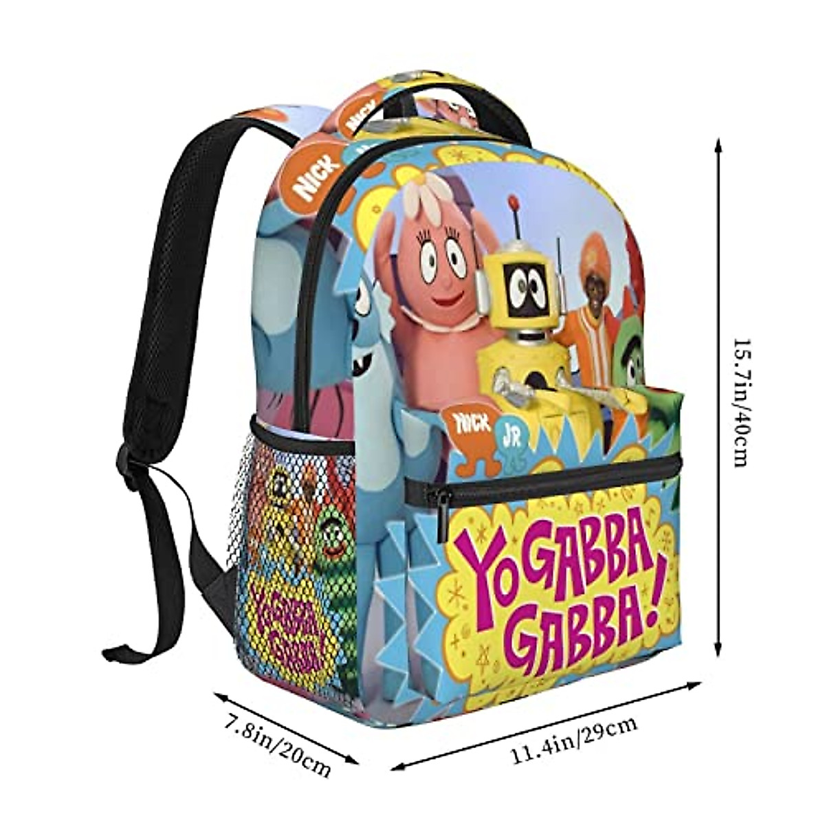 Pobecan Yo Gabba Anime Gabba! Backpack Funny Laptop Back Pack Book Bag Hiking Outgoing Daypack For Women Mens