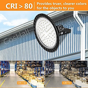 300W UFO LED High Bay Light lamp Factory Warehouse Industrial Lighting 30000 Lumen 6000-6500K IP54 Warehouse LED Lights- High Bay LED Lights- Commercial Bay Lighting for Garage Factory Workshop Gym