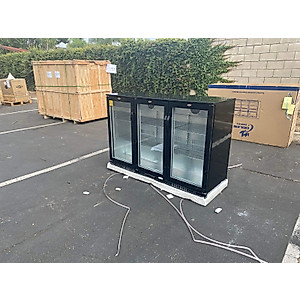 Beer Back Bar Cooler 3 Glass Door (Swing Door) 53" Width Beer Fridge NSF Certified Beverage Refrigerator 11.8 cu.ft Under Counter Height 35°-46°F Black bb3dup