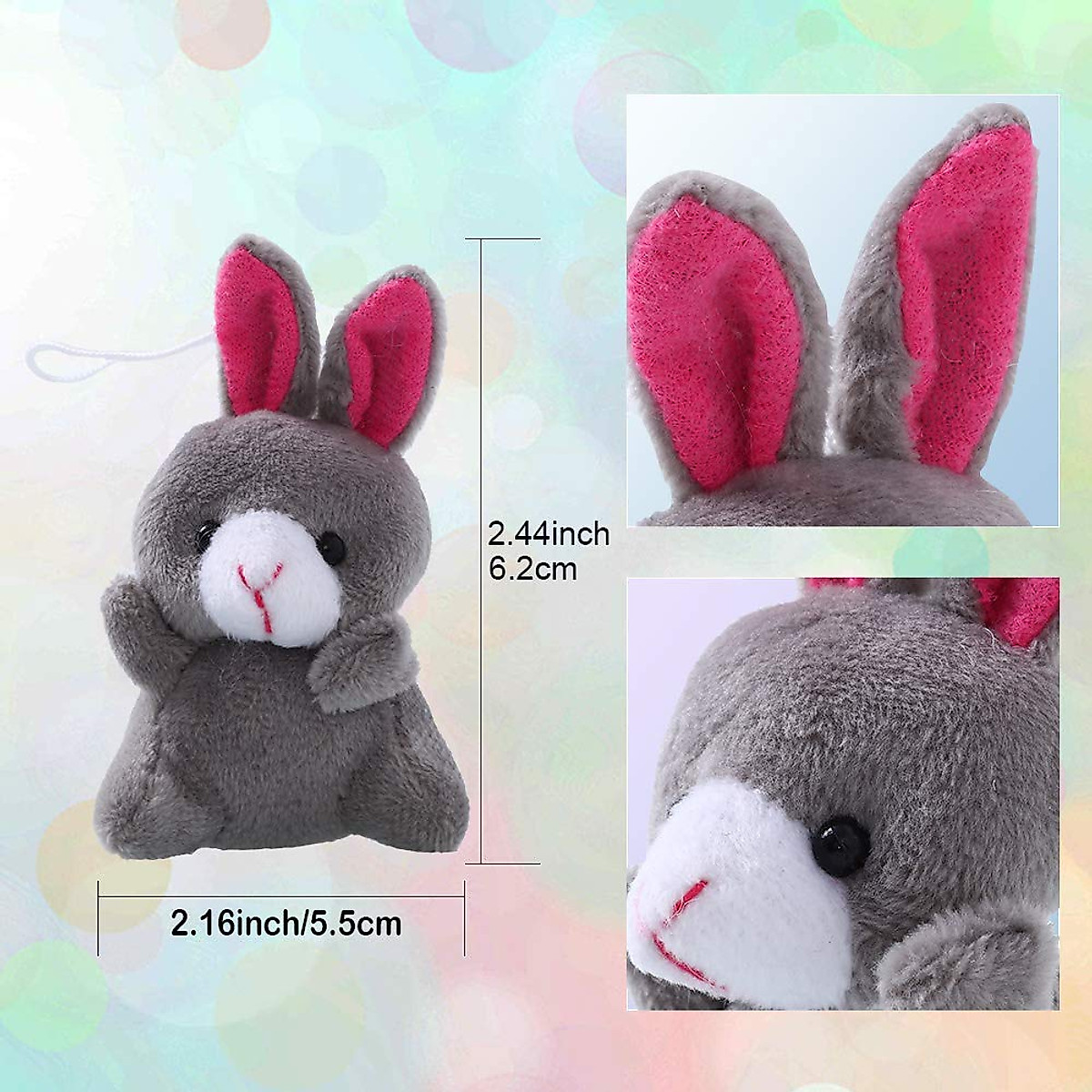 ThinkMax 24 Pack Mini Plush Animals Toy Assortment, Small Stuffed Animals in Bulk for Kids Party Favor, Easter Eggs Fillers