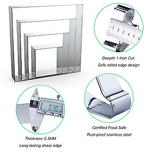 Square Cookie Cutter Set Large - 5 Inch, 4 Inch, 3 Inch, 2 Inch - Geometric Cookie Cutters Shapes Biscuit Molds - Stainless Steel