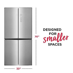 Frigidaire 17.4 Cu. Ft. 4 Door Refrigerator in Brushed Steel with Adjustable Freezer Storage