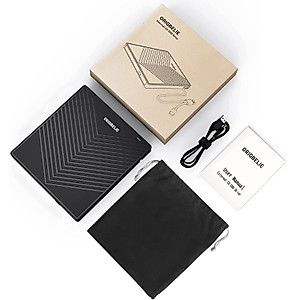 ORIGBELIE External CD DVD Drive, Ultra Slim CD Burner USB 3.0 with 4 USB Ports and 2 TF/SD Card Slots, Optical Disk Drive for Laptop Mac, PC Windows 11/10/8/7 Linux OS