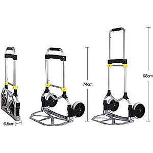 Shopping Trolley on Wheels Multi Function Shopping Cart Lightweight Aluminium Barrow Cart Mini Folding Trolley Storage Hand Trucks,