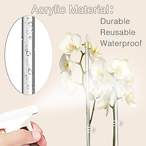 Plant Stakes,Plant Sticks 20PCS Acrylic Clear Plant Support Stakes,18 Inches Garden Single Stem Orchid Stakes for Indoor and Outdoor Plants,Orchid,Potted Plants,Tomatoes,Flowers（with 20PCS Clips）