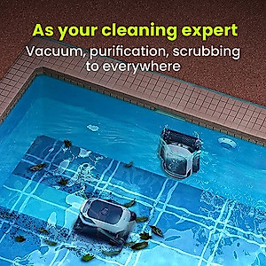 degrii Zima Pro Cordless Robotic Pool Cleaner - Wall & Waterline Cleaning, Smart Mapping Pool Cleaner with 180 µm Filter, Intelligent APP Control - All Pool Types