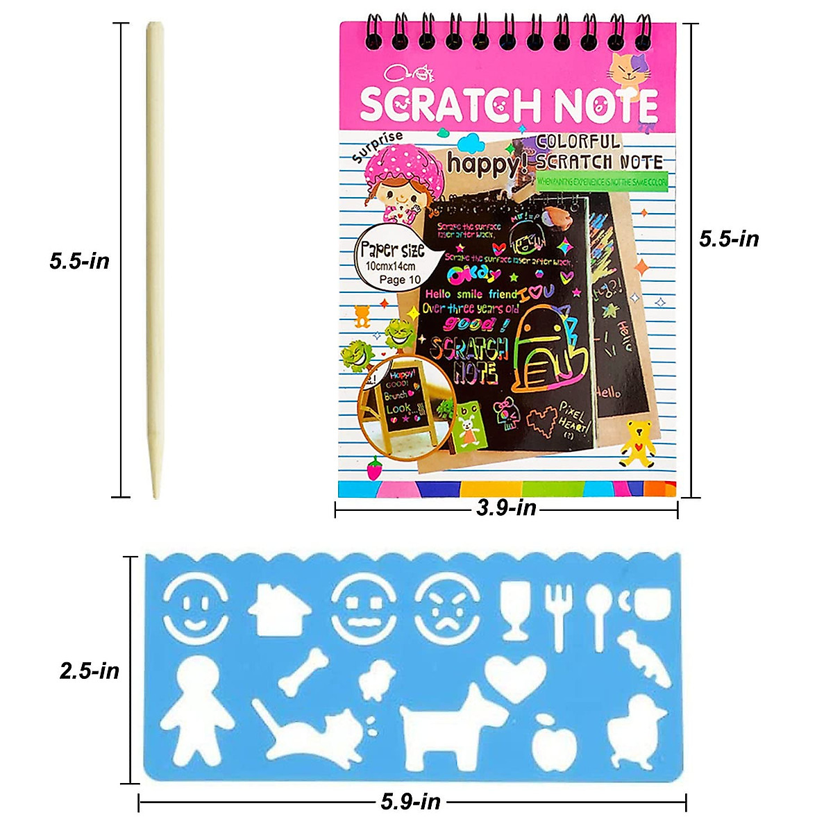 Huastyle 16 Pack Scratch Notebooks Art and Crafts for Kids Ages 4-8-12 Party Favors, Treasure Box Prizes for Kids Classroom Pinata Stuffers Goodie Bags Activities Drawing Girls Birthday Games