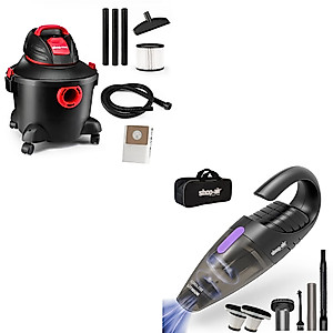 Shop-Vac 6 Gallon 3.0 Peak HP Wet Dry Vacuum+Shop·AIR Car Vacuum Cordless, Purple