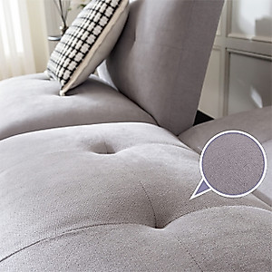 CH CHARME HOUSE Bed Convertible futon Couch with Adjustable Backrest, Modern Sleeper Sofa for Office Living Bedroom and Sitting Room, Small, Grey