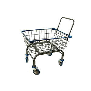 Chaminusa Heavy Duty Laundry and Grocery 1.8 Bushel Cart with U-Handle (Blue)