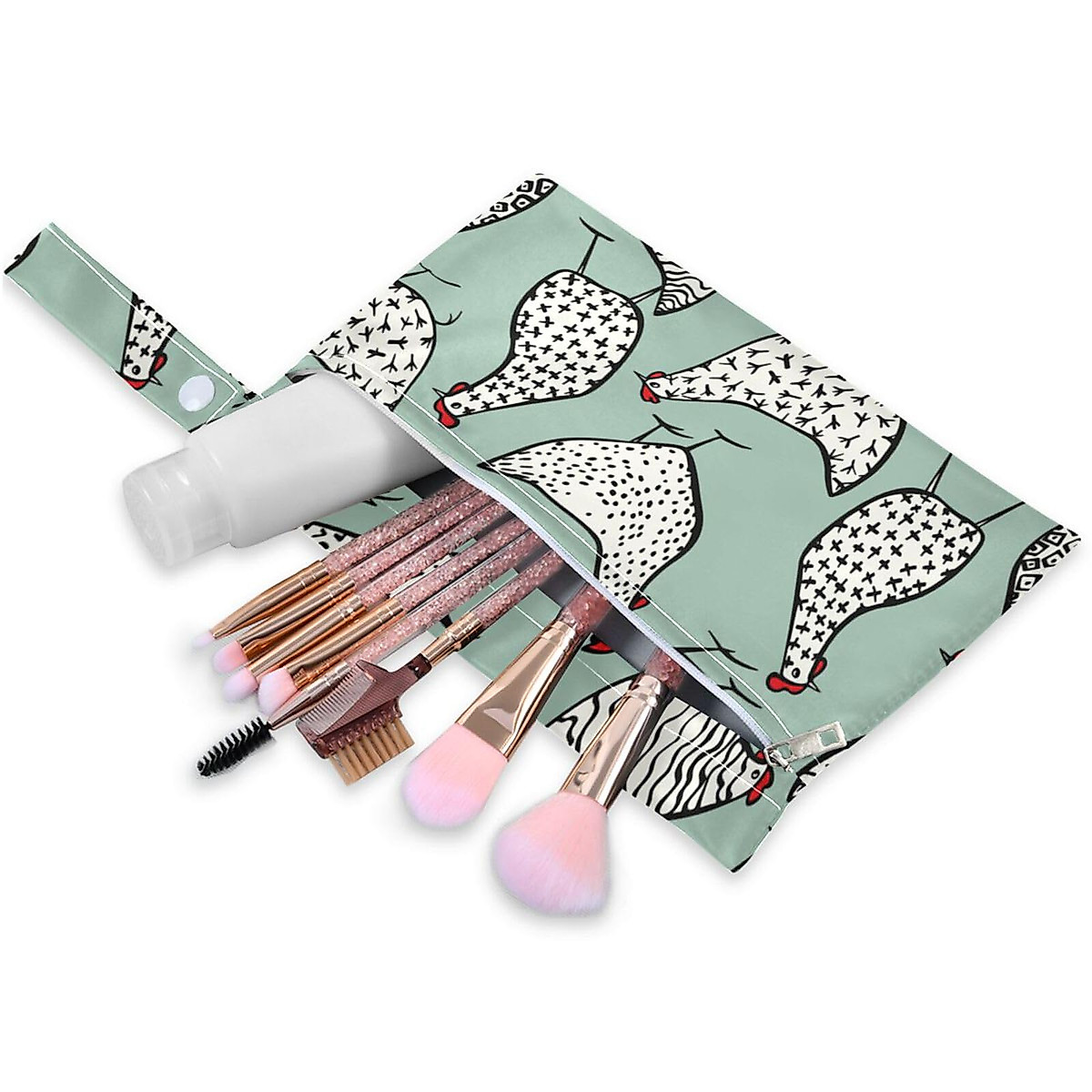 susiyo Cloth Diaper Wet Dry Bags Cute Farm Chickens Hens Waterproof Reusable Wet Bags with Two Zippered Pockets Baby Stroller Travel Beach Pool Gym Bag for Dirty Clothes Wet Swimsuits 2 Pack