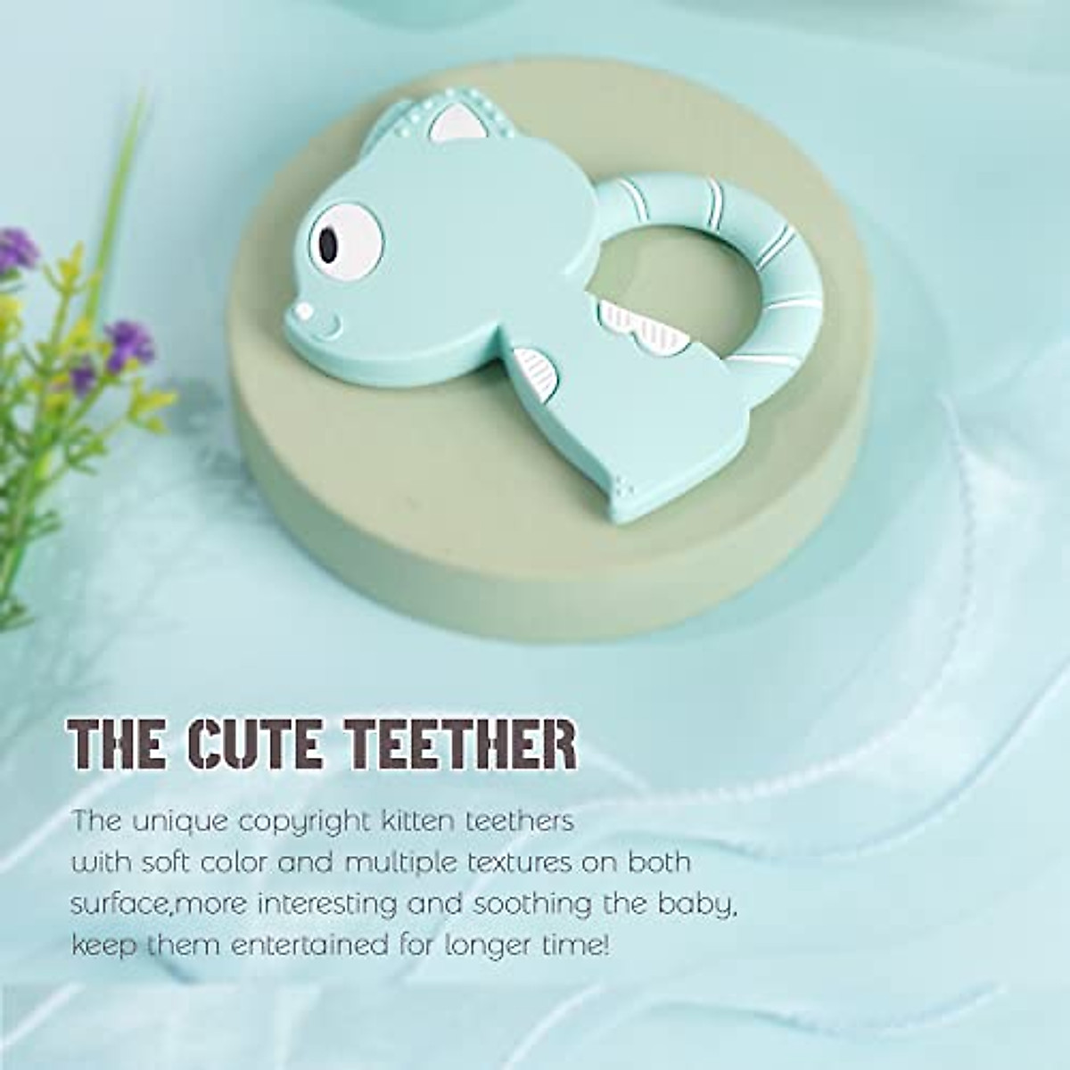 AEOLZ Teething Toys for Baby 0-6 Months, Food-Grade Silicone Baby Teethers, Infant to Toddler Soft Baby Sensory Toys,Teething Relief Baby Girl Gifts, BPA Free