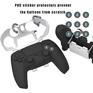 EXknight Leverback V2 Paddles Attachment, Back Buttons Adapter for PS5 Controller | Fit with Thumb Grips (White)