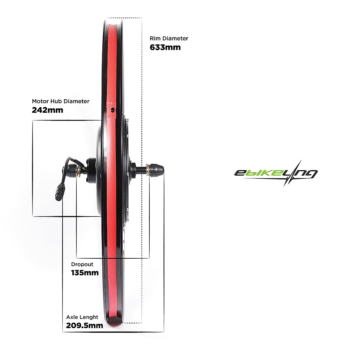 EBIKELING Waterproof Ebike Conversion Kit for Electric Bike 700C Rear Wheel Electric Bicycle Hub Motor Kit with Mountain Bike Rim 1500W 1200W 750W 500W Electric Bike Conversion Kit