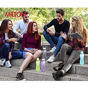 MILTON 32 oz. Large Water Bottle 4 Set Sports Water Bottles for Kids Adults Reusable Water Bottle Plastic Wide-Mouth BPA Free Leak-Free Lightweight Drink Bottle with Carry Strap Hiking Gym Bike Travel