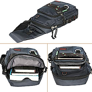 Larswon Sling Backpack, Sling Bag Oxford Small Backpack Crossbody Bag for Men Women Blue