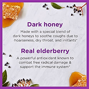 Zarbee's Kids Cough + Immune Daytime for Children 2-6 with Dark Honey, Vitamin D & Zinc, 1 Pediatrician Recommended, Drug & Alcohol-Free, Mixed Berry Flavor, 4FL Oz