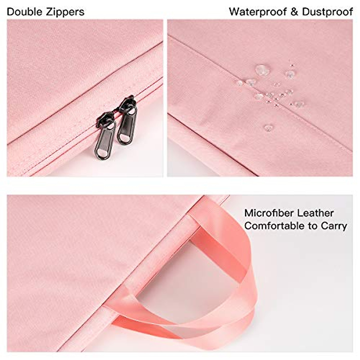 15.6 Inch Laptop Briefcase Bag for Women Ladies Bag with Accessories Organizer for Dell Inspiron 15, HP Envy X360/Pavilion 15.6, Acer Aspire 15, IdeaPad 3 15.6 ASUS MSI MacBook 15 Case, Pink