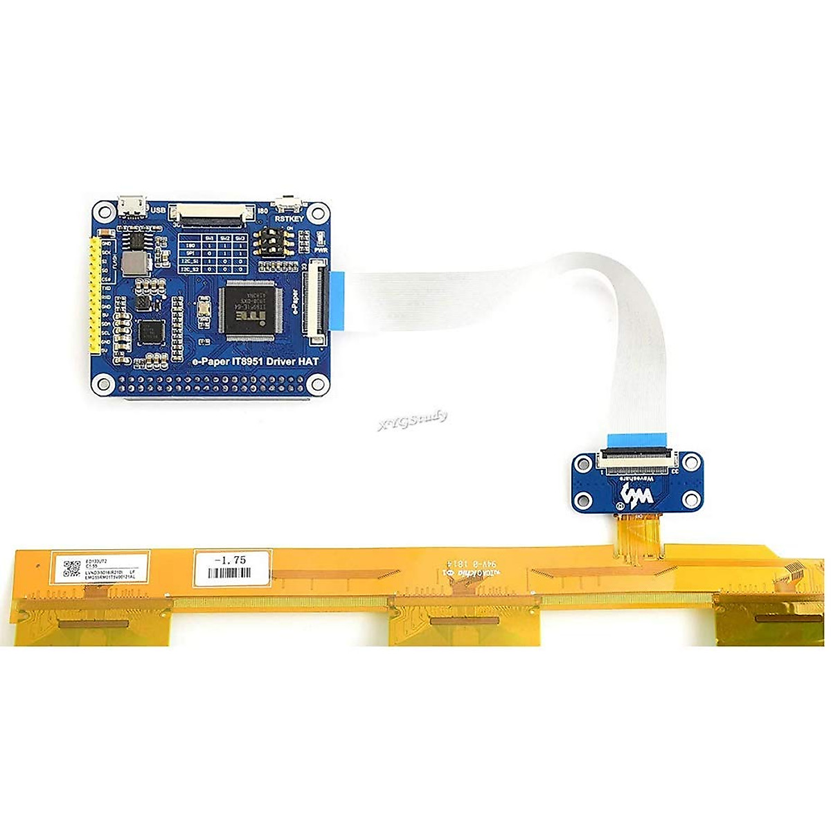 13.3inch e-Paper e-Ink Display HAT for Raspberry Pi Resolution 1600×1200 Black/White 16 Grey Scales USB/SPI / I80 Partial Refresh Support @XYGStudy