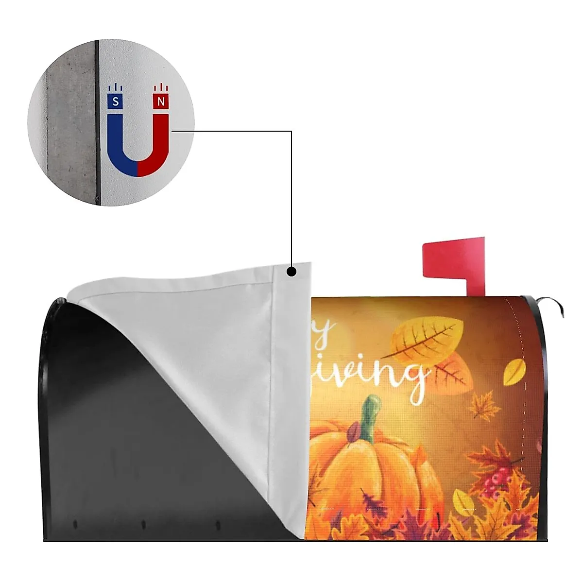 Joyidec Thanksgiving Autumn Pumpkin Mailbox Covers Magnetic Standard Size Waterproof Mailbox Wraps Post Letter Box for Courtyard Garden Yard Fence Decor 21x18 in