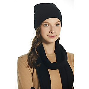 EURKEA 100% Pure Cashmere Winter Beanie Skullies Cap for Women, Soft Warm Lightweight Beanie