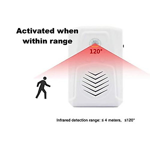 BRS Audio Proximity Notifier with 10 preloaded Verbal Messages - PIR Infrared Motion Sensor Activated Audio Alarm