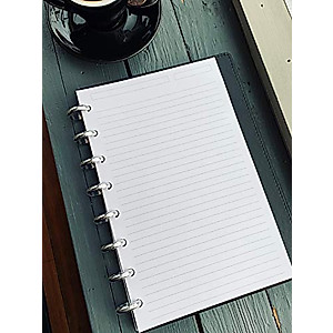 Eleven Discs Discbound Paper, Junior Size Ruled Sheets - Premium 120gsm Heavyweight Notebook & Planner Refills - 8 Discs, 5.5 x 8.5 in - Punched for Circa, Arc, TUL (50 Sheets)