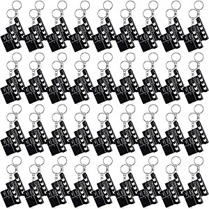 Junkin Bulk Movie Night Party Favors for Guests Movie Clapboard Key Chain with Tape Measure Movie Theme Party Favors Decorations Movie Night Decoration for Movie Theme Party Souvenir Prizes(36 Pcs)