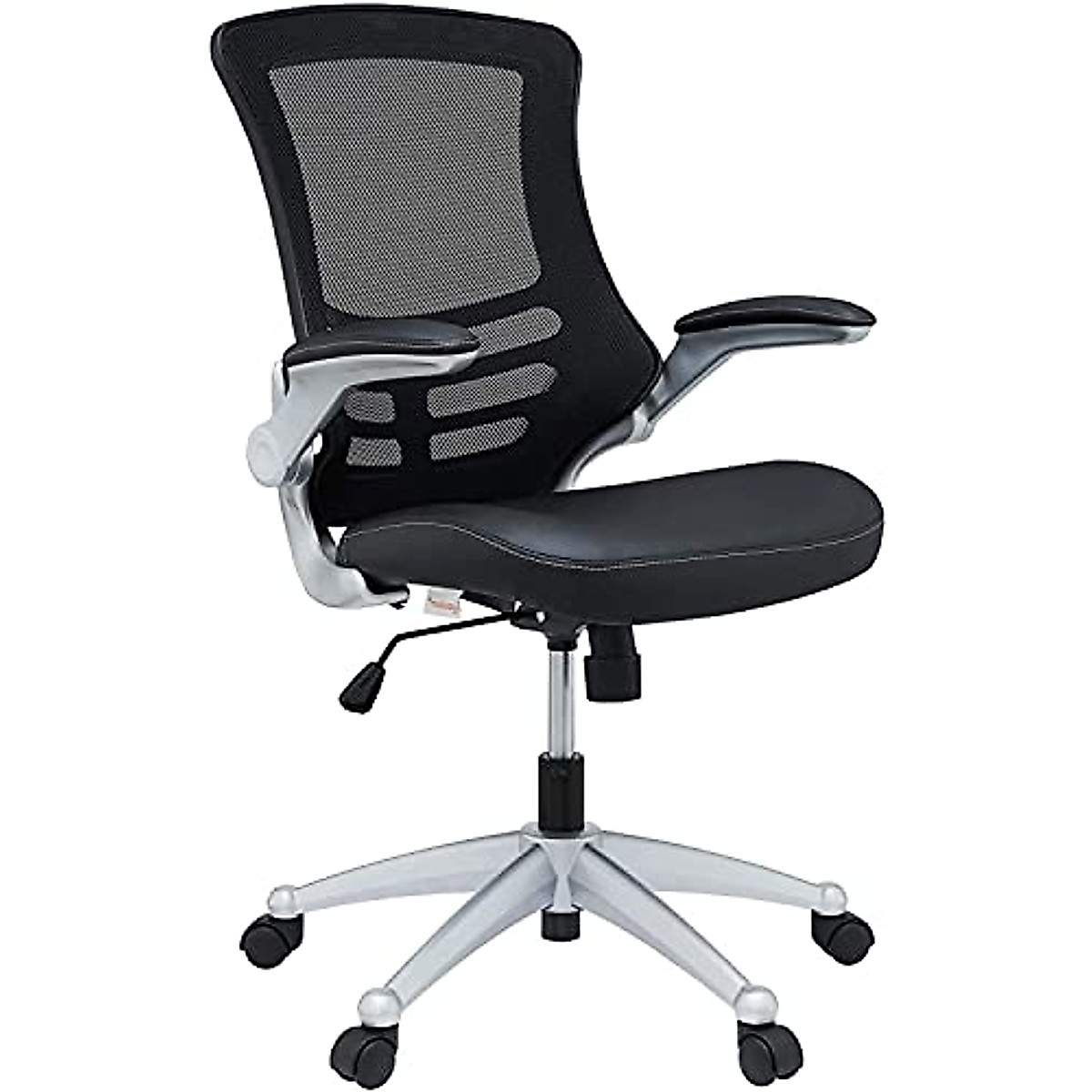 Modway Attainment Mesh Back and Vinyl Seat Modern Office Chair in Black
