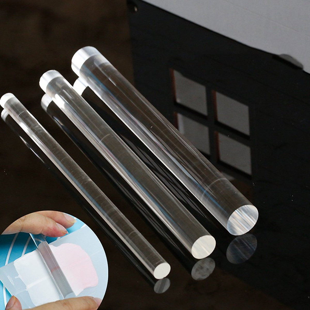 Mini Acrylic Rolling Pin Fondant Roller Baking Handmade Rolling Pin 7.7 Inch