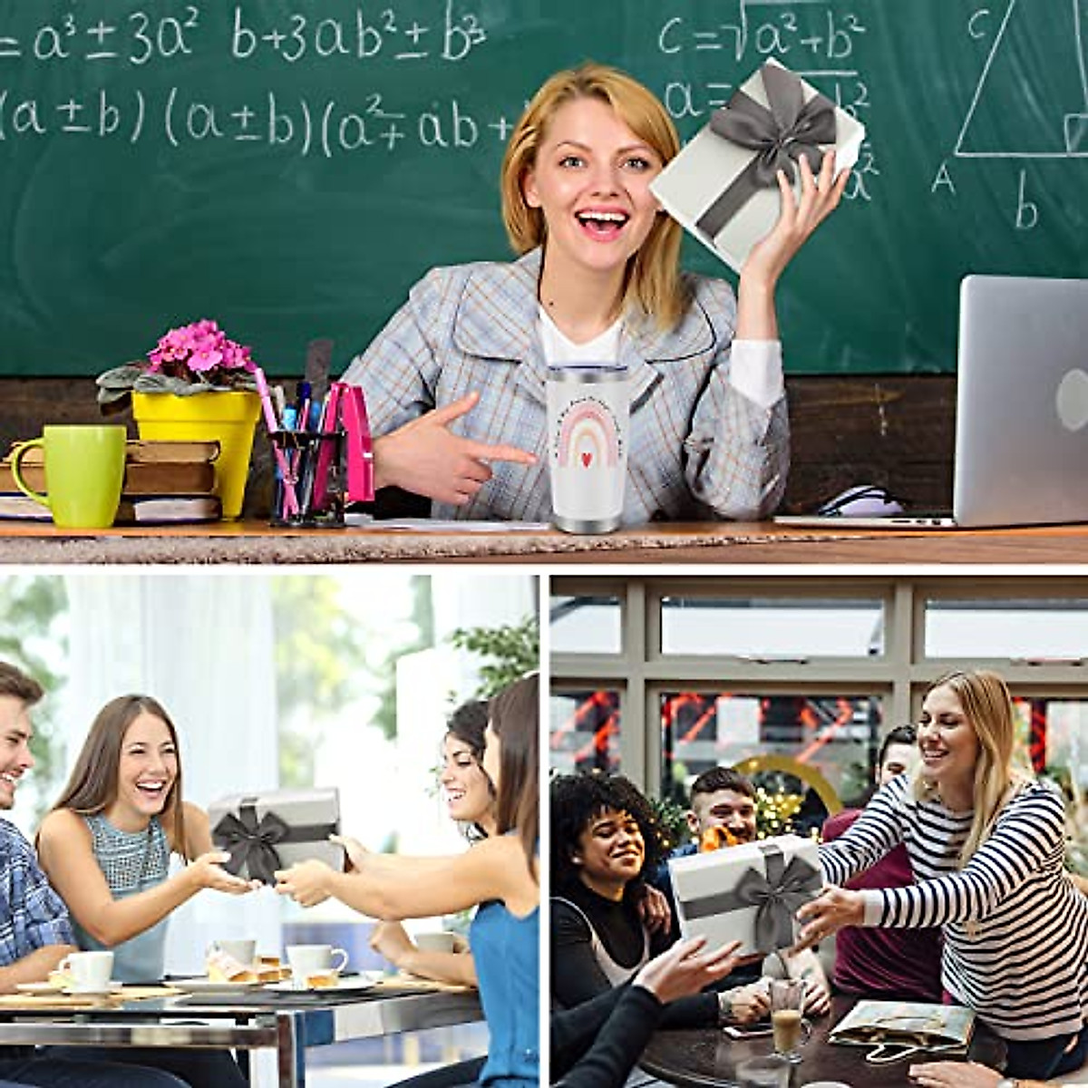 Best Teacher Appreciation Gifts,20 OZ Insulated Tumbler for Women Teacher Gifts,Unique Gifts Ideas from Students - Funny Socks Thank You Basket Box for New Teachers,Teachers Day Gifts,Christmas Gifts