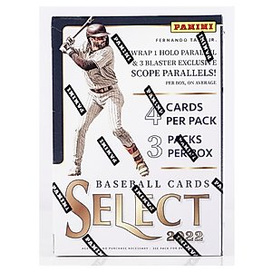 2022 Panini Select MLB Baseball Blaster Box - 4 Packs Per Box - 12 Trading Cards Total Per Box